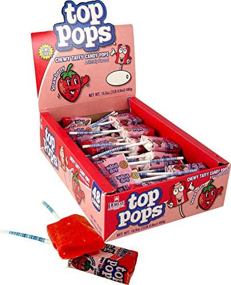 Top Pops Chewy Taffy Pops, Strawberry, 16.9 Ounce - Walmart.com