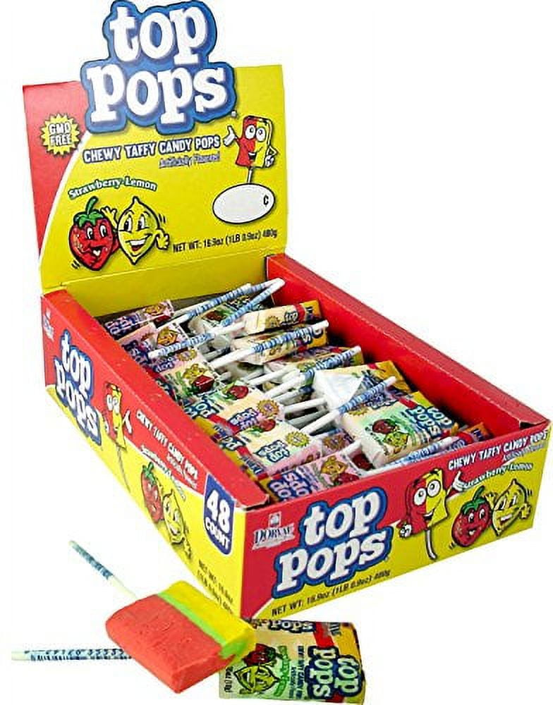 Top Pops Chewy Taffy Pops, Strawberry/Lemon, 16.9 Ounce - Walmart.com