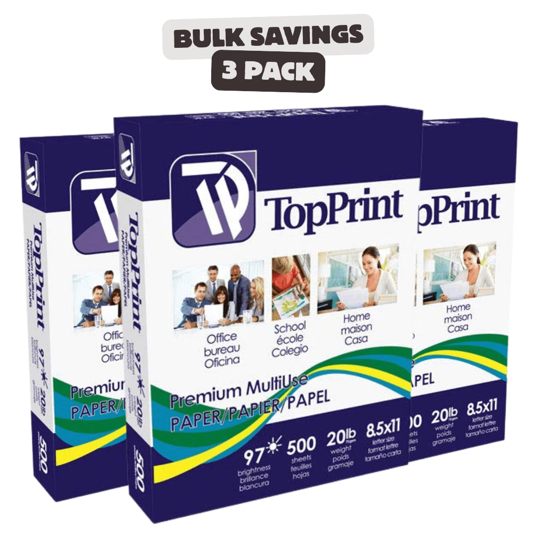 Top Print Printer Paper,Premium Ink & Laser Copy Paper, 20LB, 8.5 X 11 ...