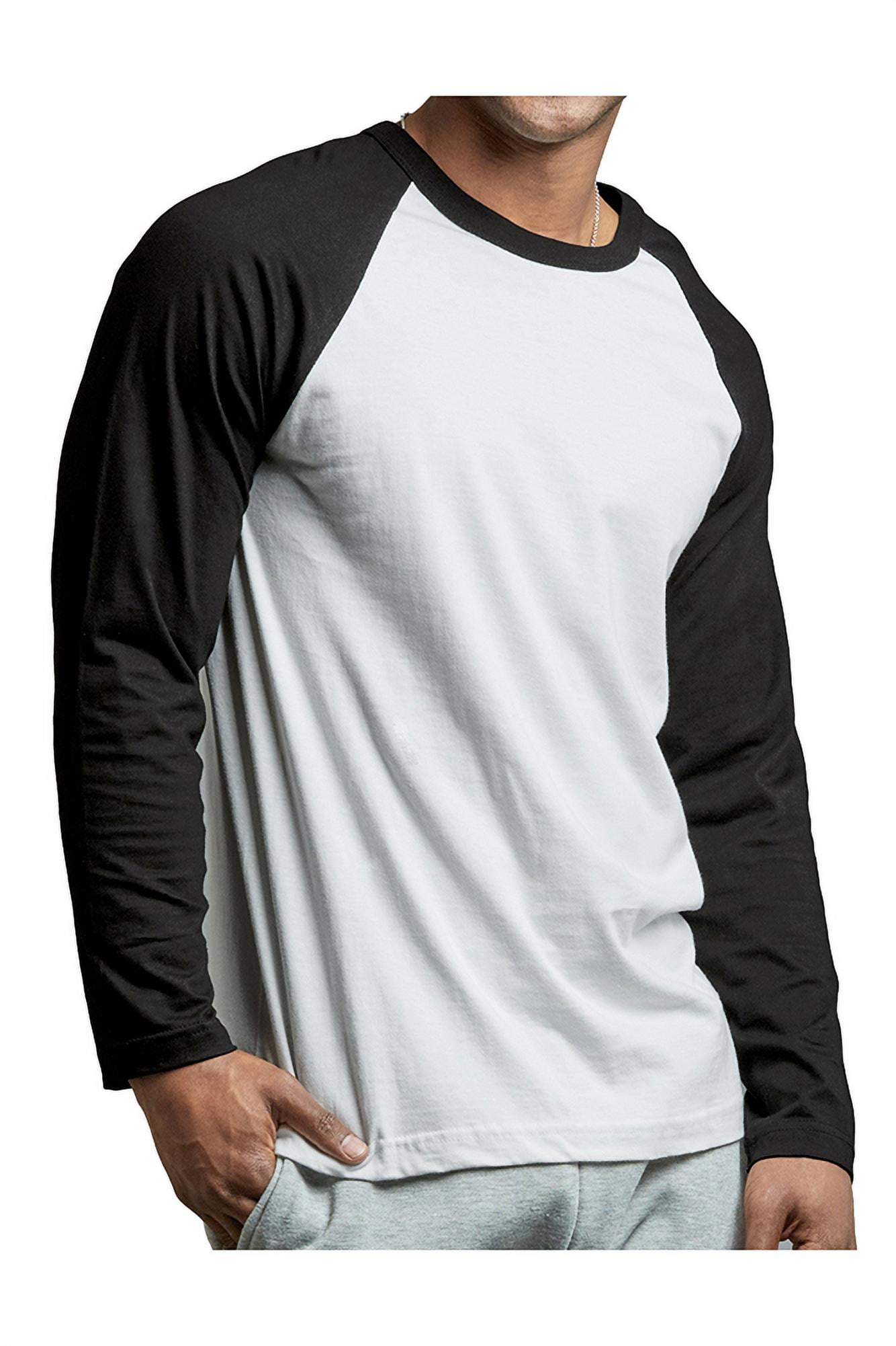 Top Pro Men's Long Sleeve Colorblocked Baseball Tee Red White S ...
