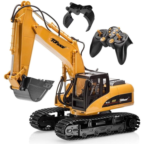 Top Race 15 Ch Full Functional RC Excavator, Construction Tractor Toy ...