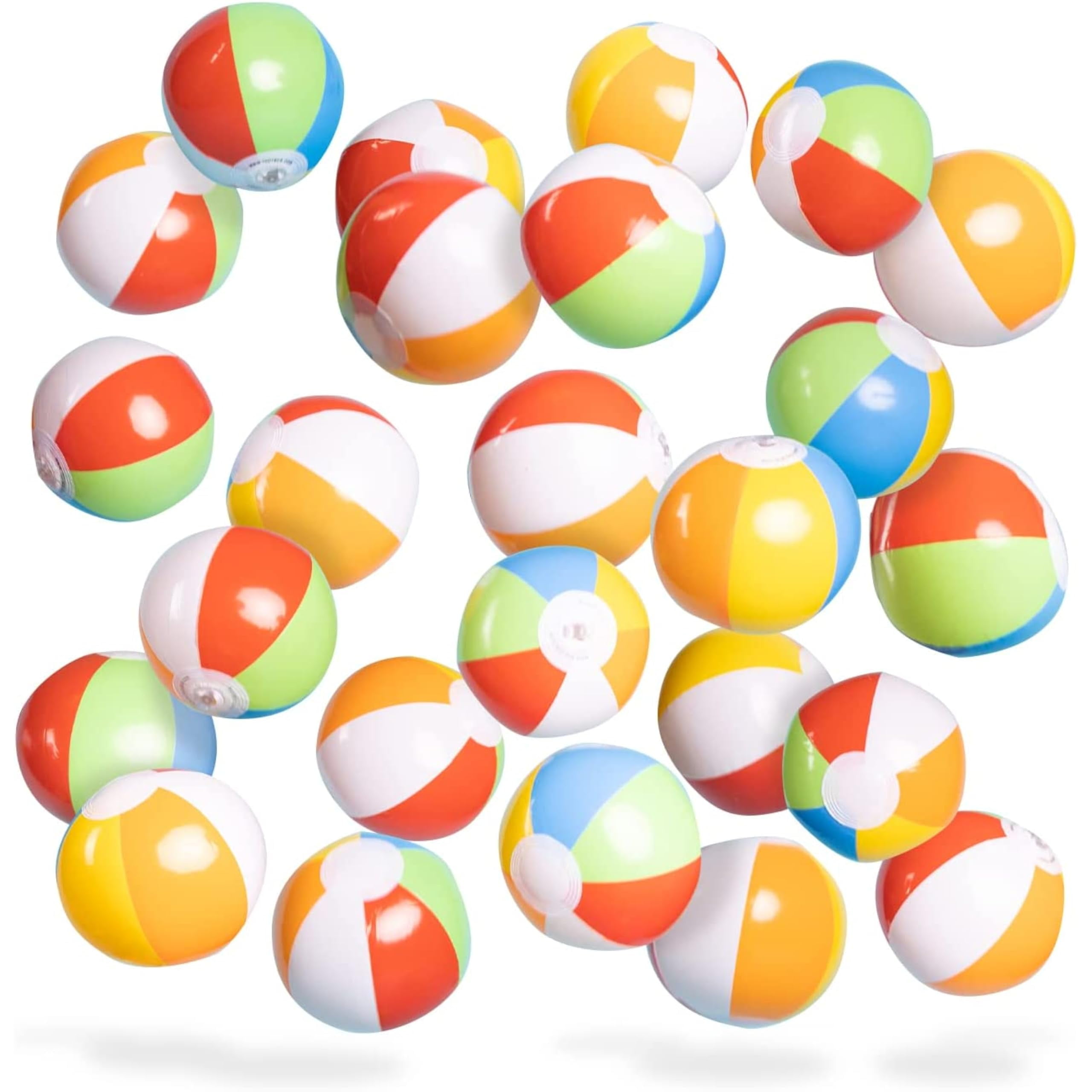 Top Race Multipack of 25 Mini Beach Balls, 5 Inch Inflatable Plastic ...