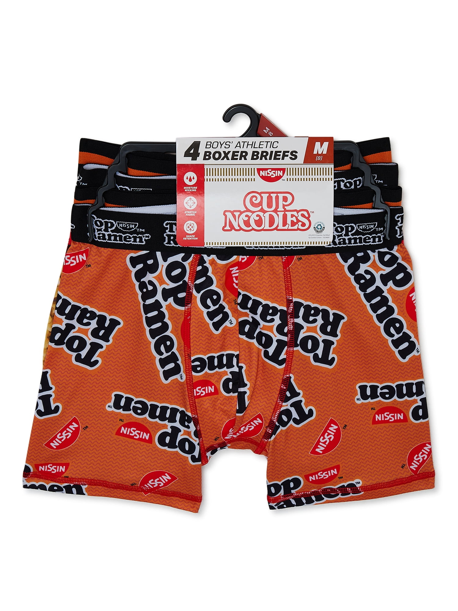 Top Ramen Boys Breathable Polyester Boxer Brief, Multicolor (4 Pack ...
