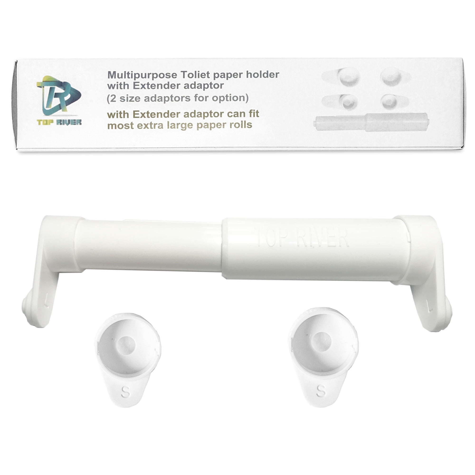 Top River, Toilet Paper Holder, Extender Adaptor, Fits Double Rolls ...