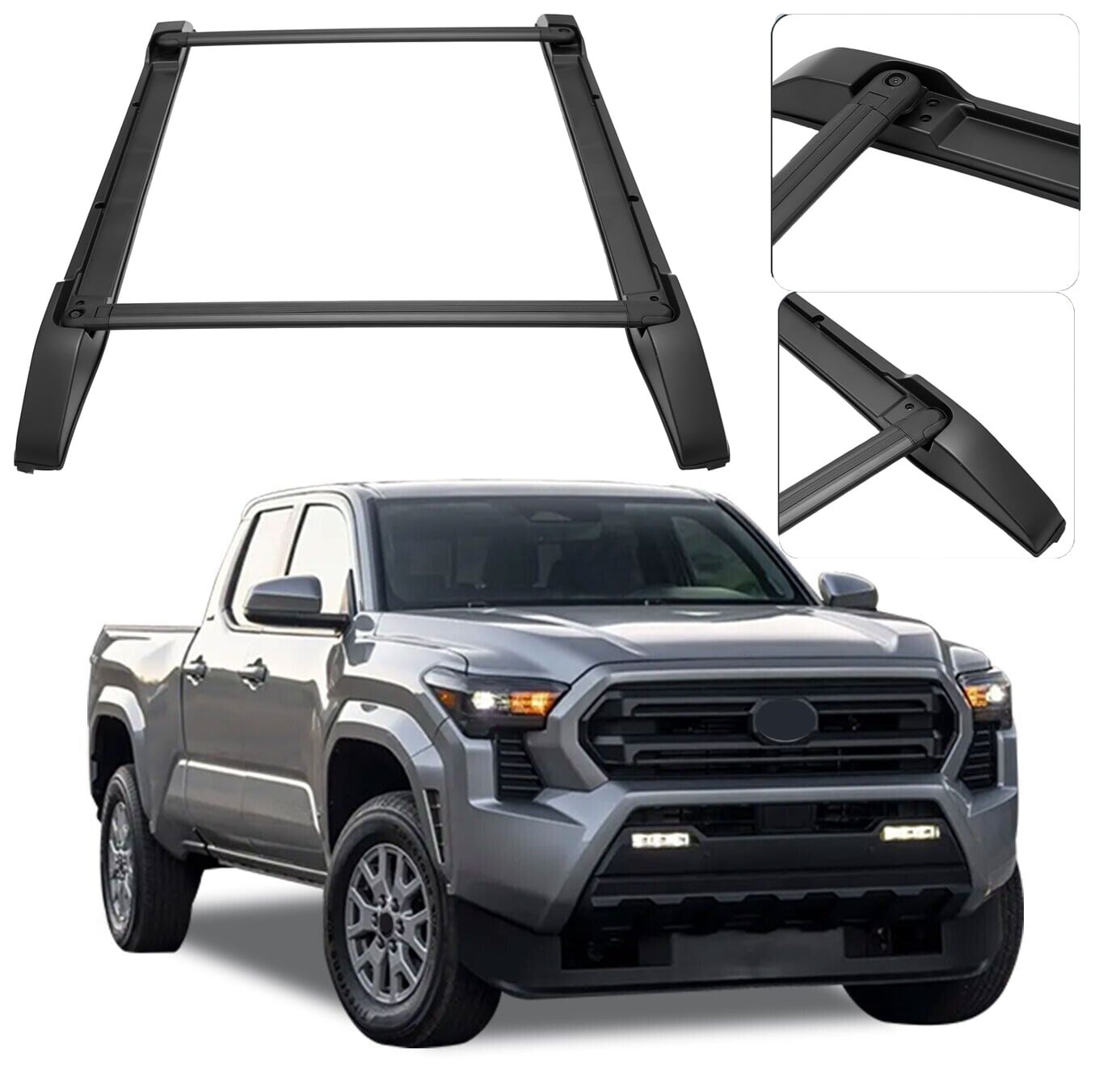 Top Roof Rack Cross Side Rails Bars Set For 2024 2025 Toyota Tacoma ...