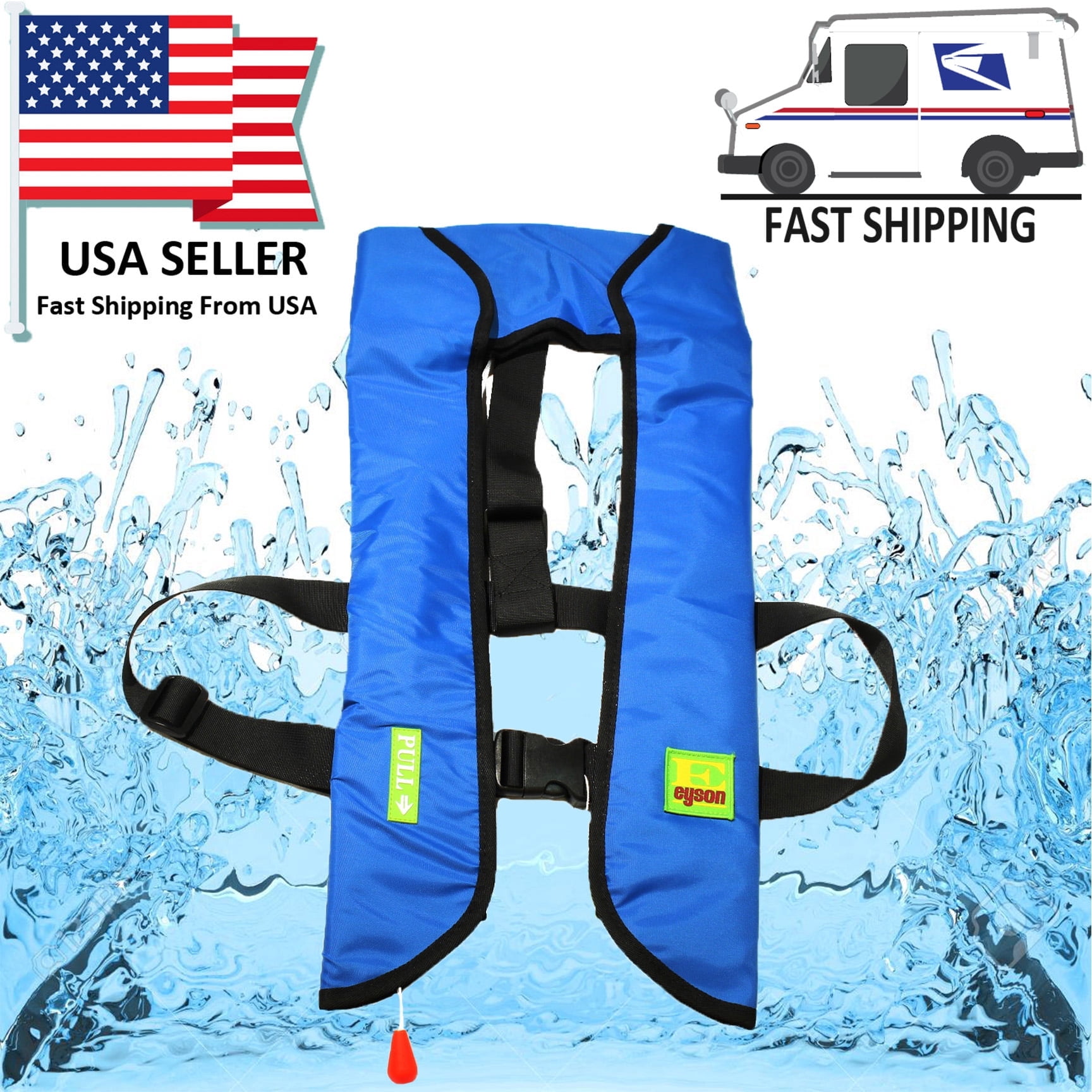 Top Safety Adult Life Jacket with Whistle - Auto Version Inflatable ...
