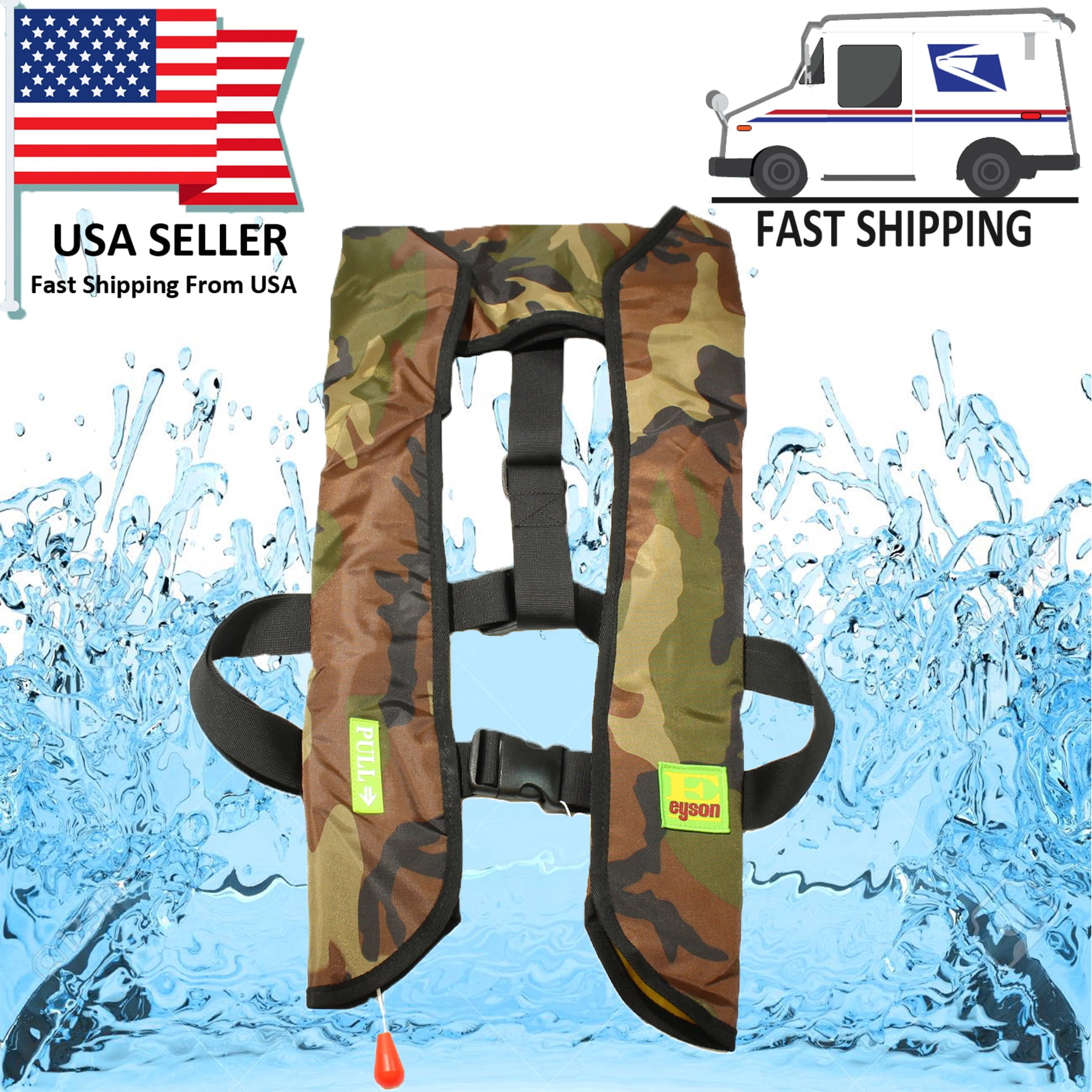 Top Safety Adult Life Jacket with Whistle - Manual Version Inflatable ...