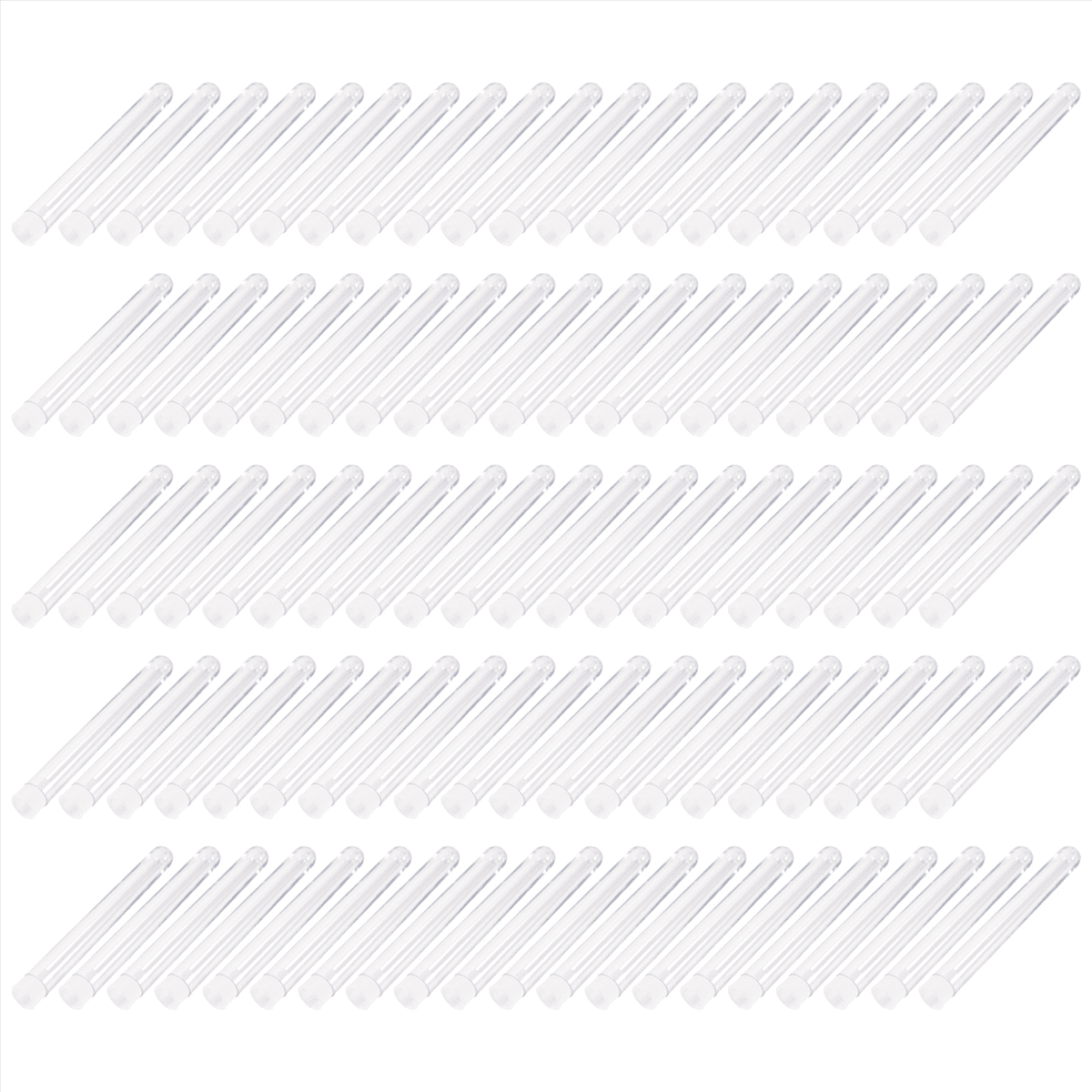 Top Sales 100Pcs 12X100mm Transparent Laboratory Clear Plastic Test ...