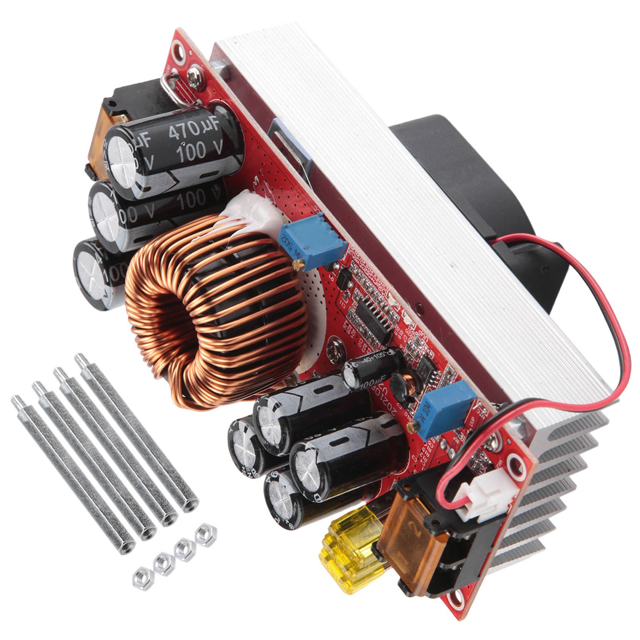 Top Sales 1500W 30A DC-DC Boost Converter Module 10-60V to 12-97V Voltage Step Up CC CV Power ...