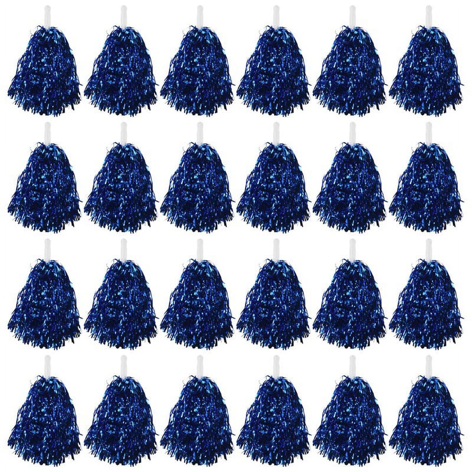 Top Sales 24Pcs Cheerleading Pom Poms Metallic Foil Cheer with Plastic ...