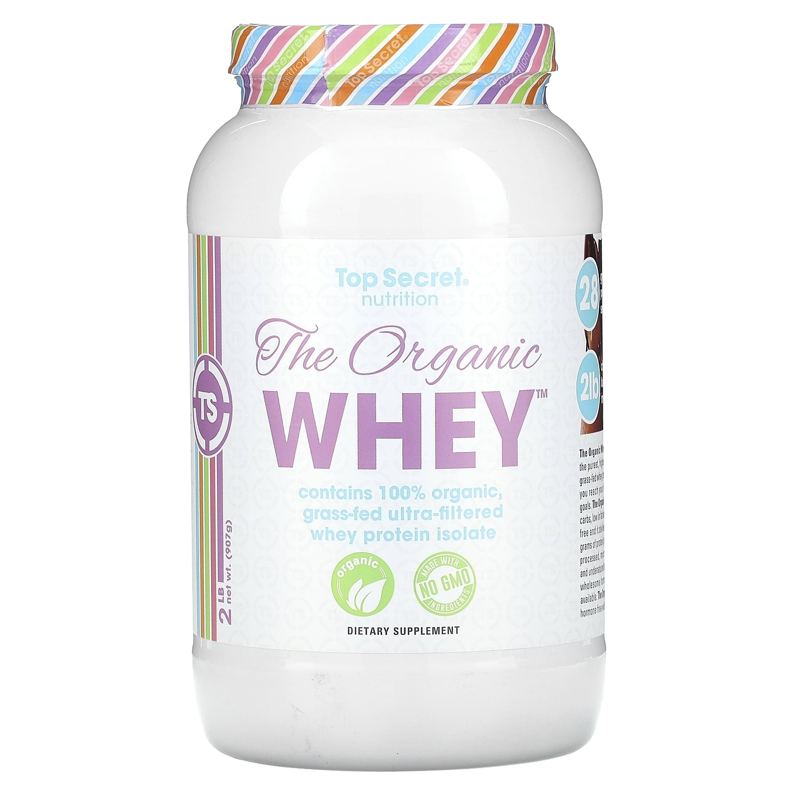 Top Secret Nutrition The Organic Whey, Chocolate Fudge Milkshake , 2 lb ...