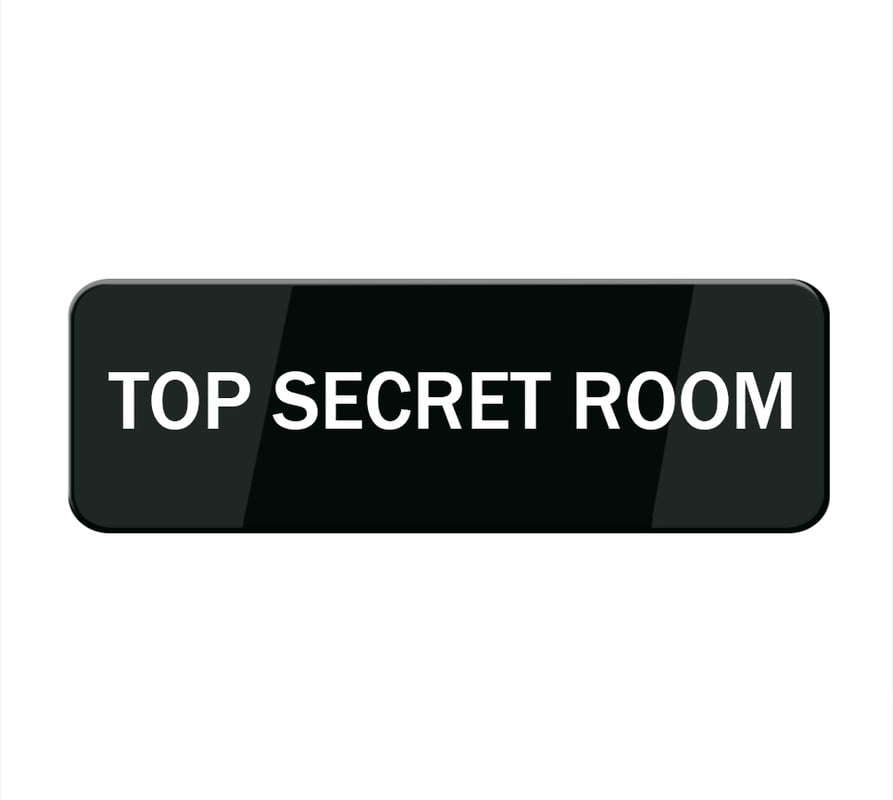 Top Secret Room Sign, Self Adhesive Sign For Door Or Wall 10 X 3 Inch ...
