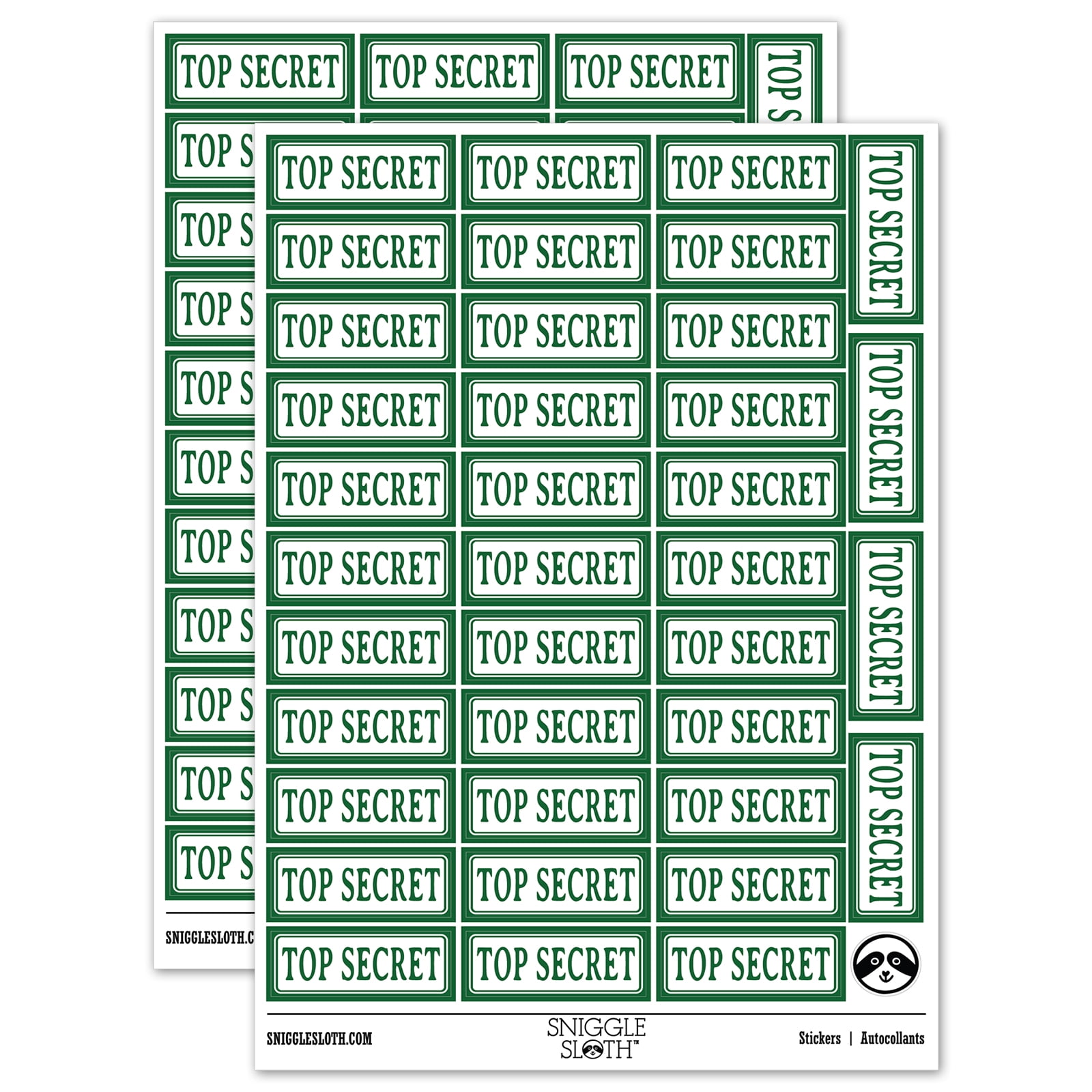 Top Secret Spy Document Sticker Set - Dark Green - Matte Finish - 1.5 ...