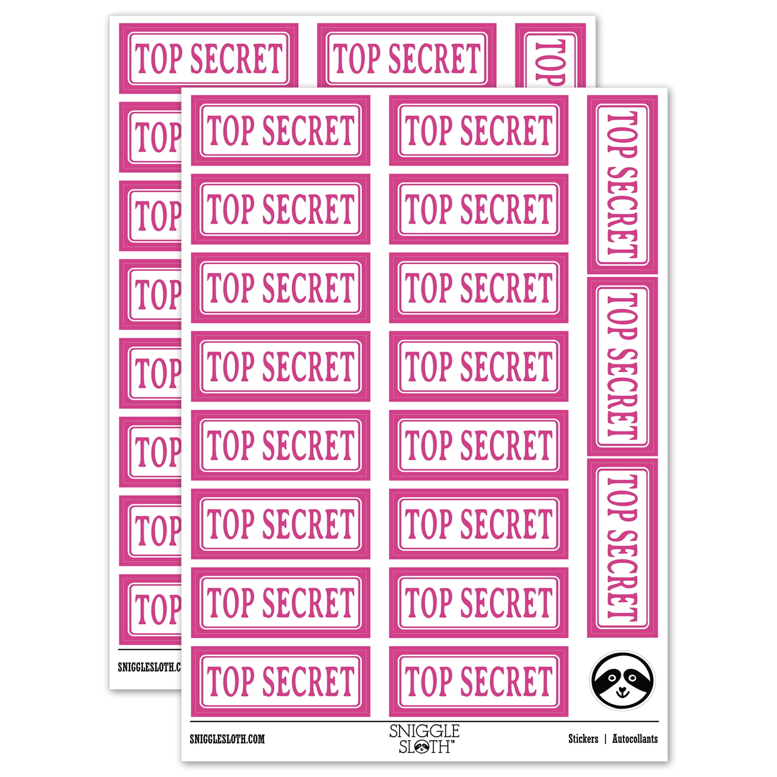 Top Secret Spy Document Sticker Set - Hot Pink - Matte Finish - 2.00 ...