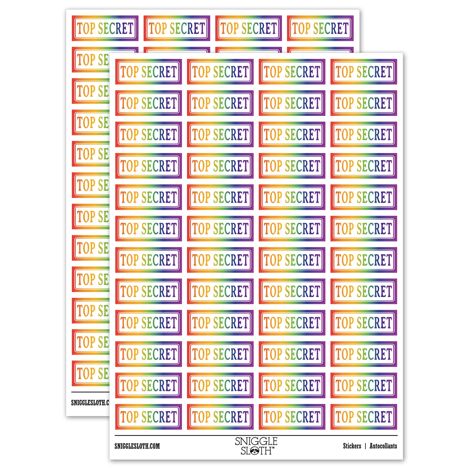 Top Secret Spy Document Sticker Set - Rainbow - Gloss Finish - 1.25 ...