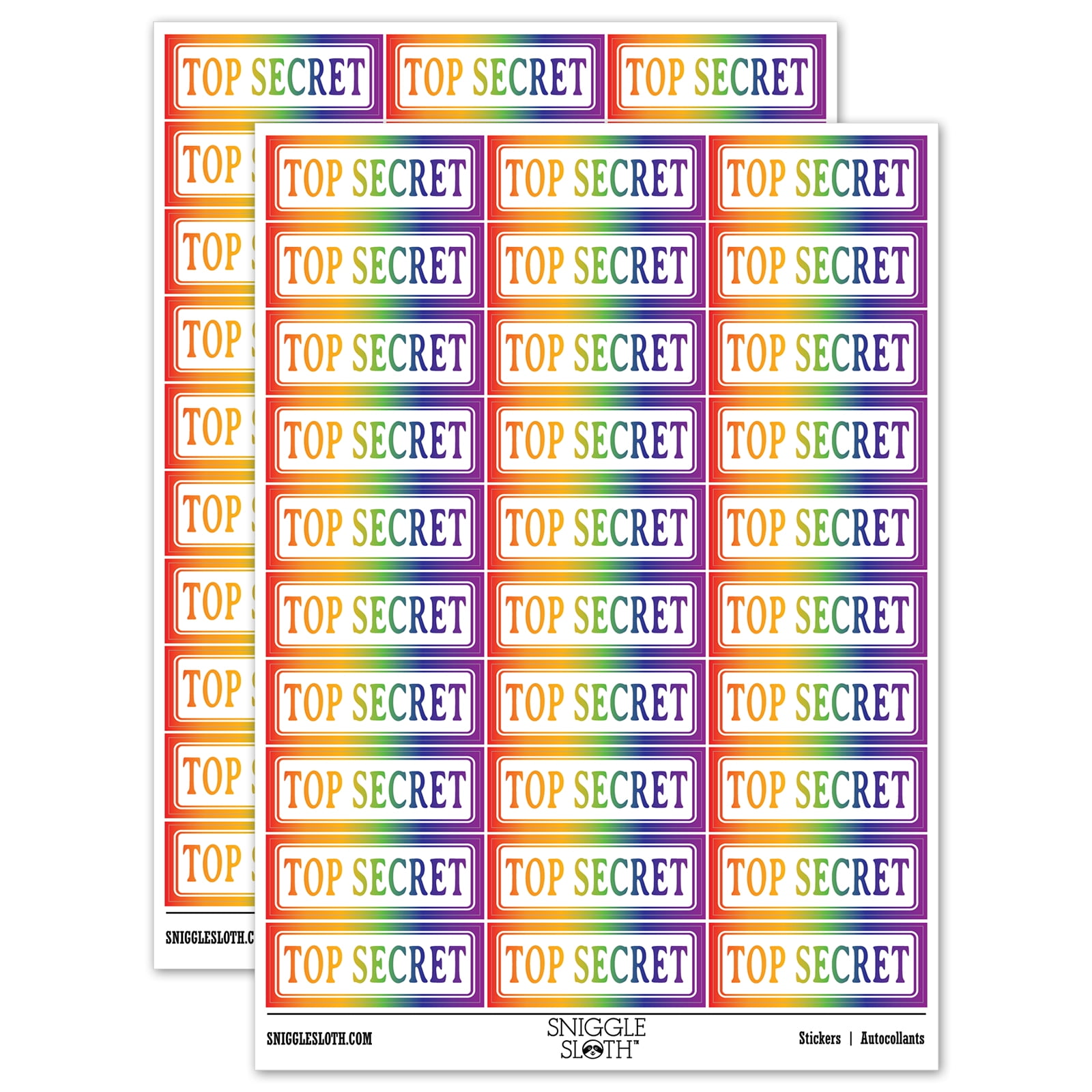 Top Secret Spy Document Sticker Set - Rainbow - Matte Finish - 1.75 ...