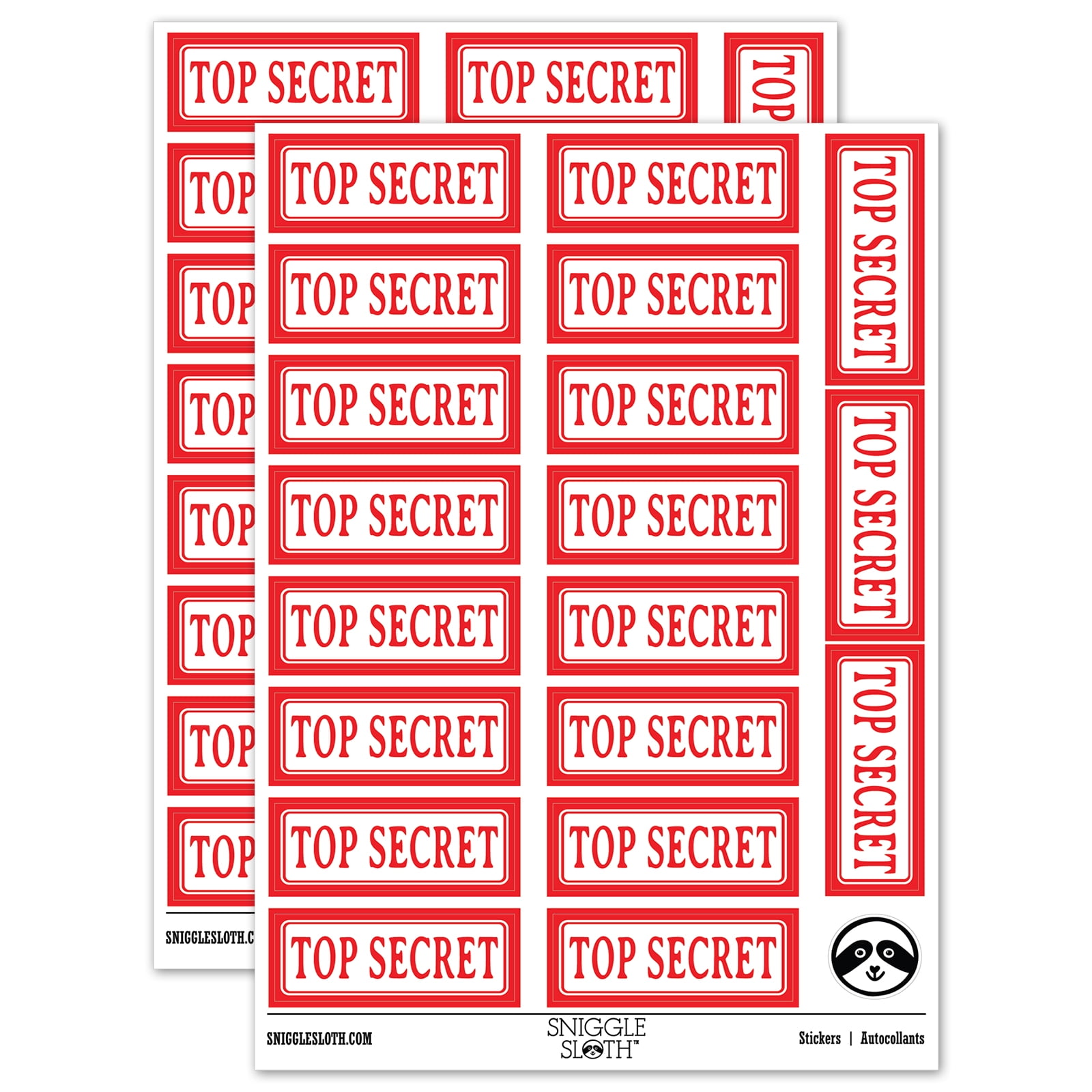 Top Secret Spy Document Sticker Set - Red - Matte Finish - 2.00" Large ...