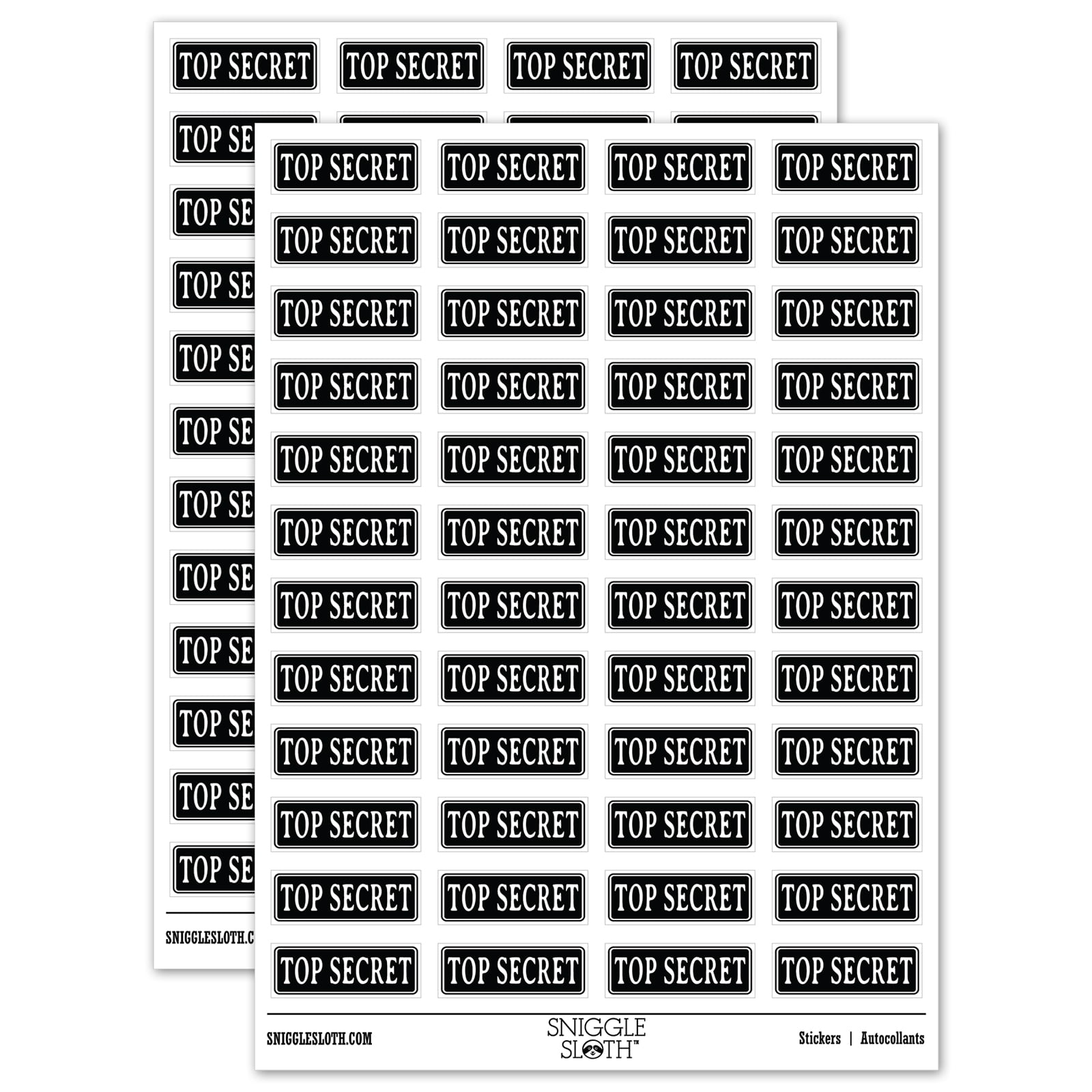 Top Secret Spy Document Sticker Set - White - Gloss Finish - 1.25" Mini ...