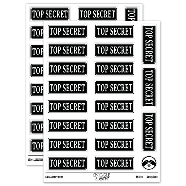 Top Secret Spy Document Sticker Set - White - Gloss Finish - 2.00 ...