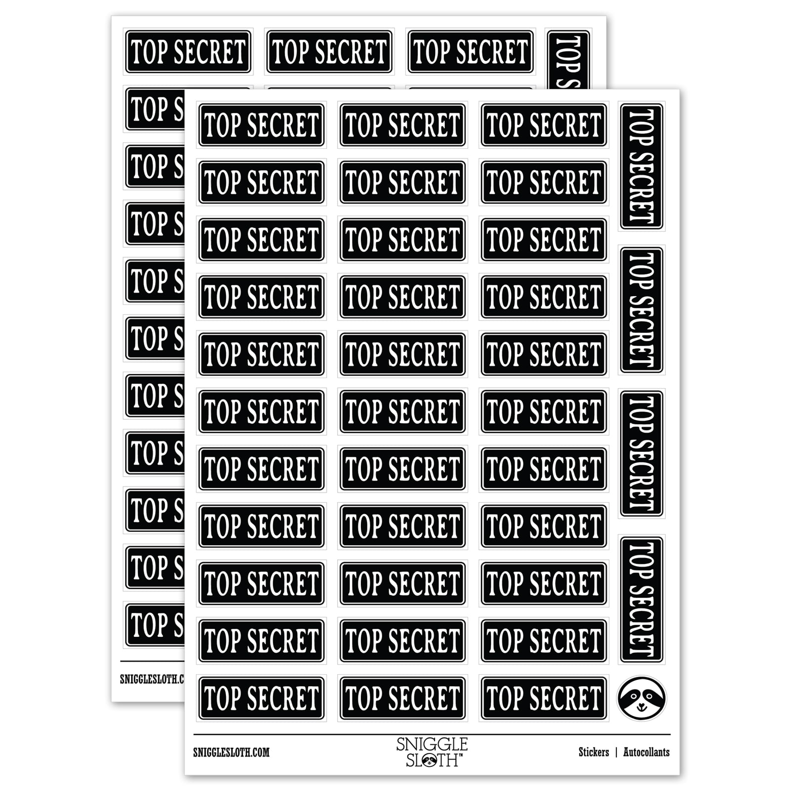 Top Secret Spy Document Sticker Set - White - Matte Finish - 1.5" Small ...