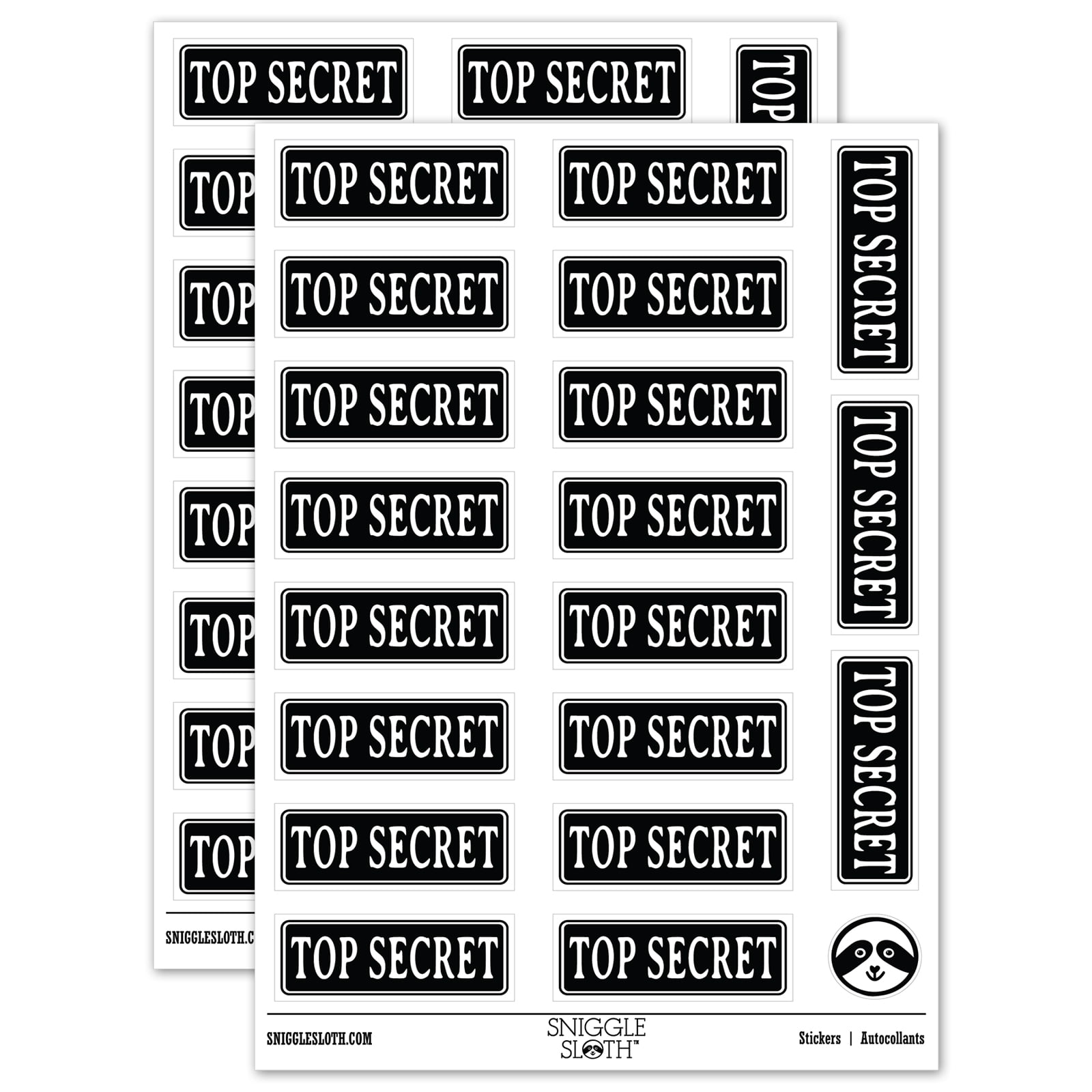 Top Secret Spy Document Sticker Set - White - Matte Finish - 2.00 ...