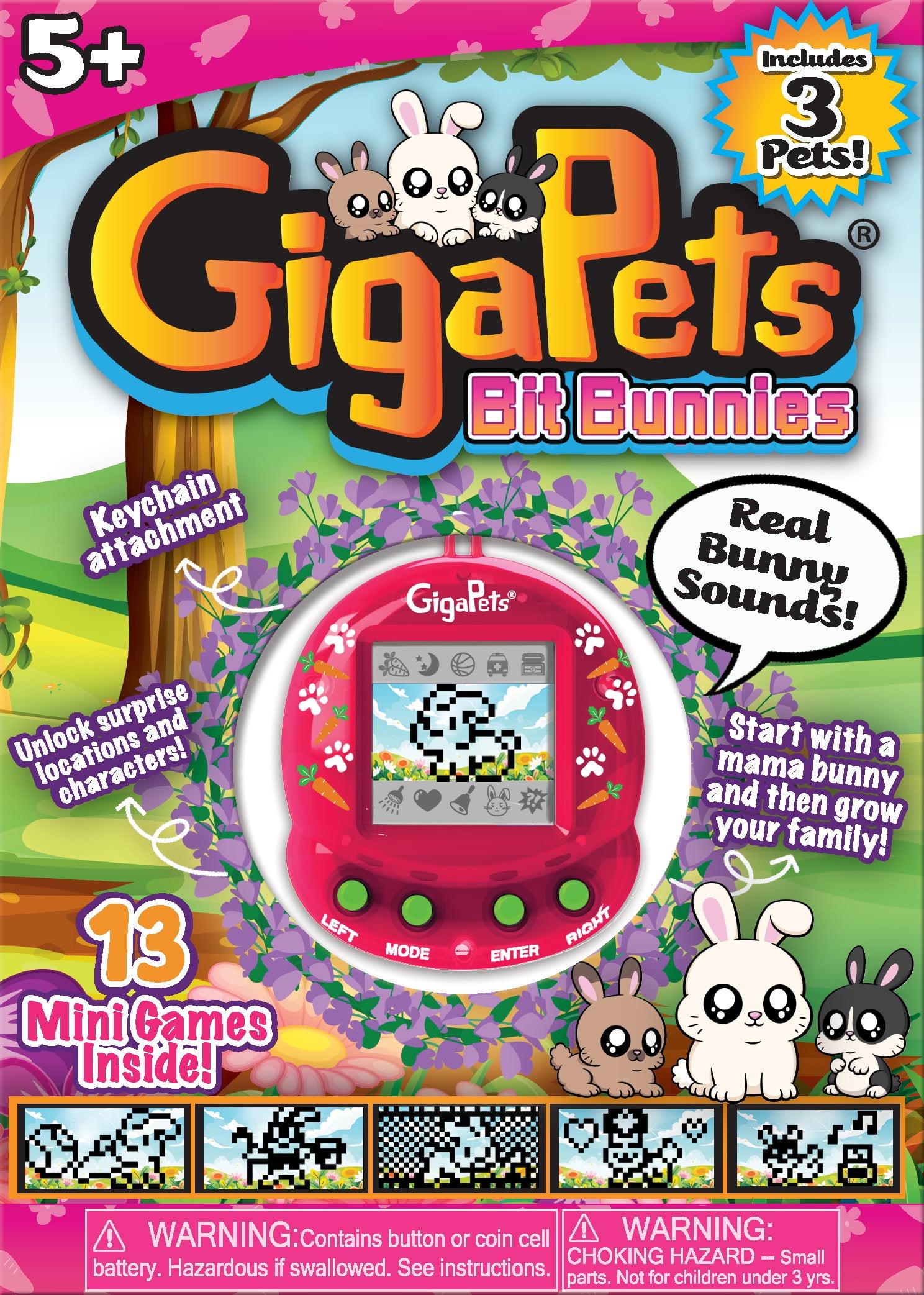 Top Secret Toys Giga Pets Bit Bunnies Virtual Pet Device, Pink ...