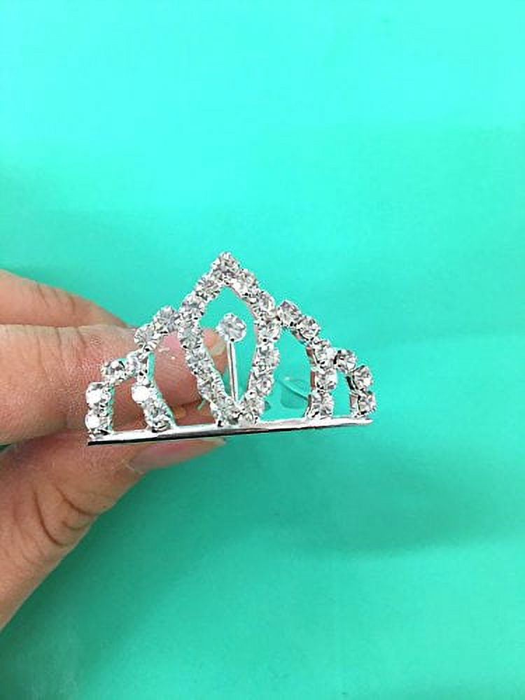 Top Sell-Set of 12 PC Silver Rhinestone Princess Tiny Tiara/Princesses ...