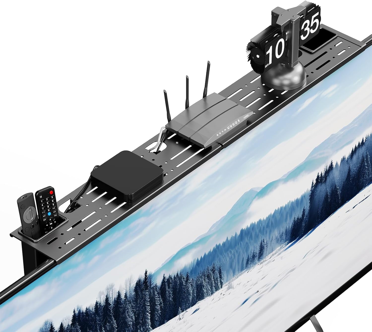 Top Shelf- Adjustable Screen Shelf Floating Stand with 2 Storage Boxes ...