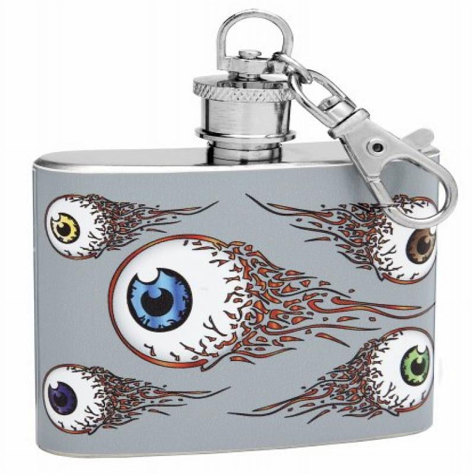 Top Shelf Flasks™ Small Stainless Steel Flask Mounted on Keychain Clip ...