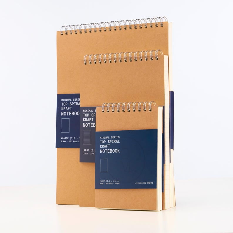 Top Spiral Kraft Notepad | 160 pages 80 sheets | 100 gsm eco-friendly ...
