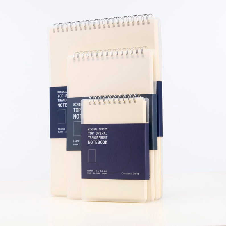 Top Spiral Transparent Cover Notepads | 160 pages 80 sheets | 100 gsm ...