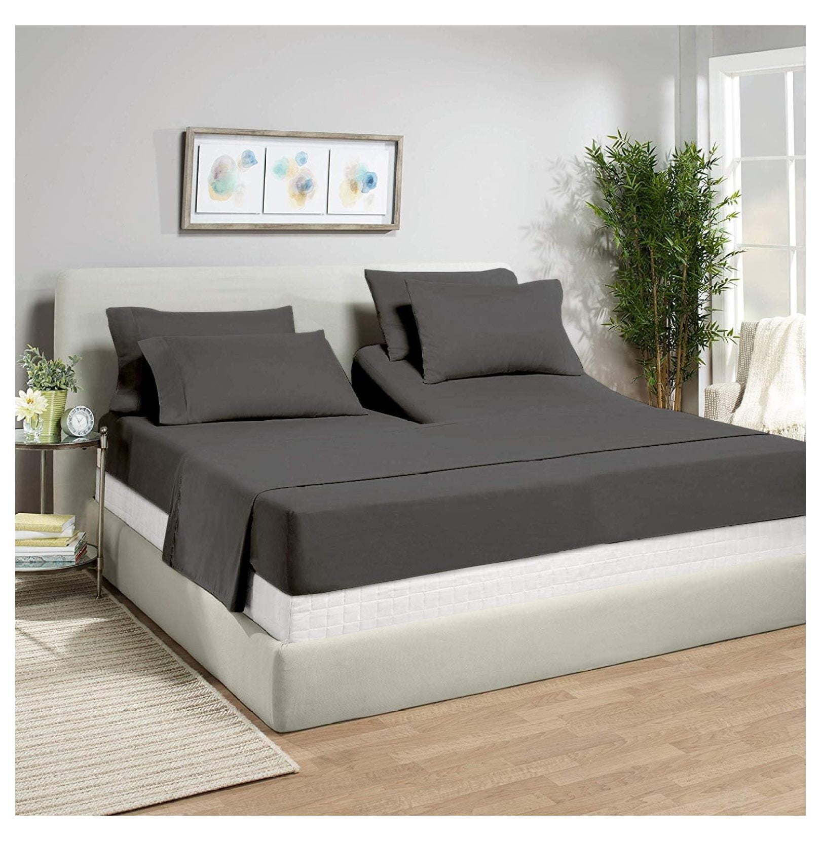 Top-Split-Queen: Adjustable Queen Bed Sheets - 4PC Bed Sheet Set ...