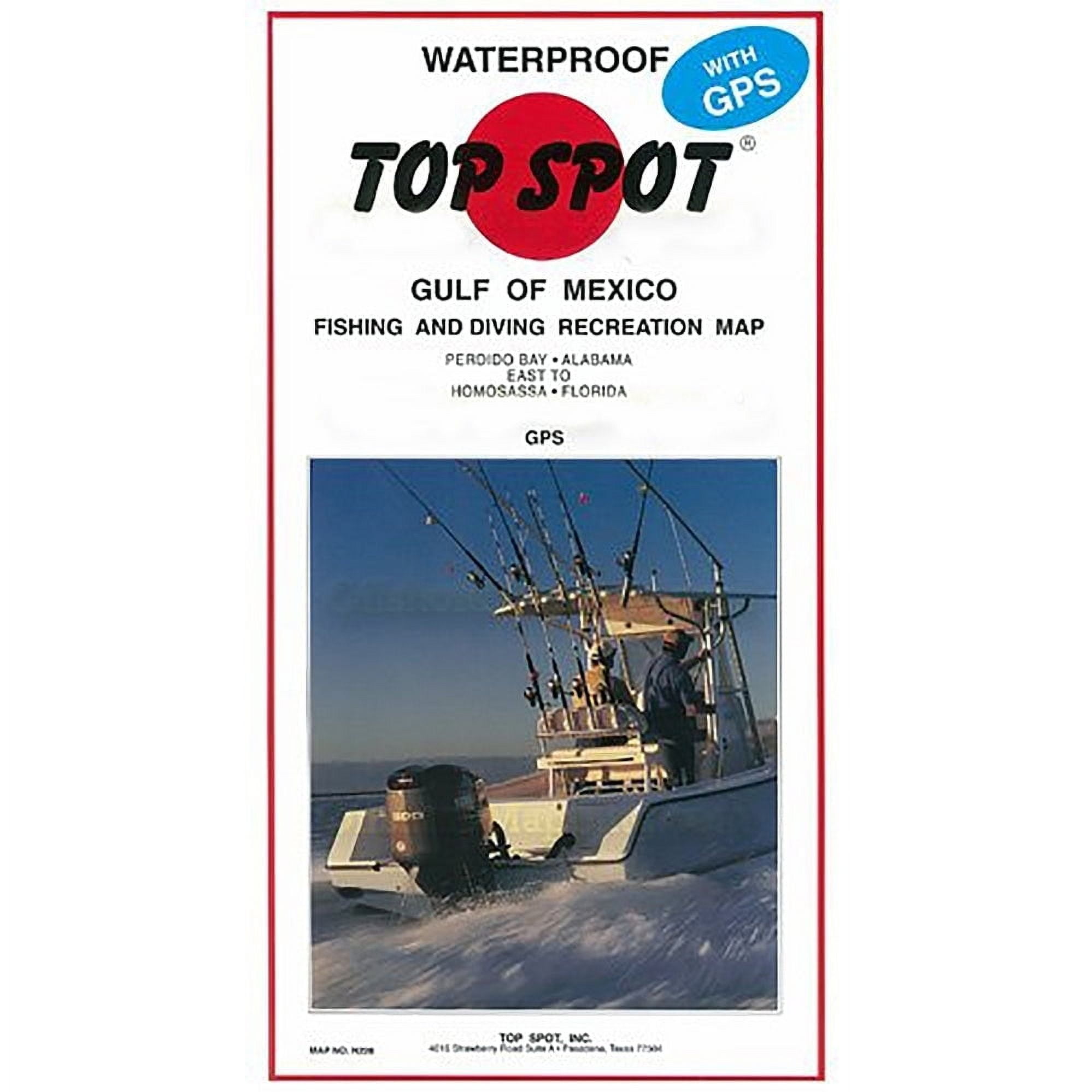 Top Spot Fishing Map N228, Gulf of Mexico Offshore Maps - Walmart.com