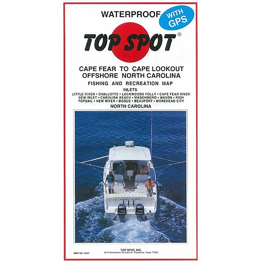 Top Spot Fishing Map N241, North Carolina Offshore, Cape Fear to Cape ...