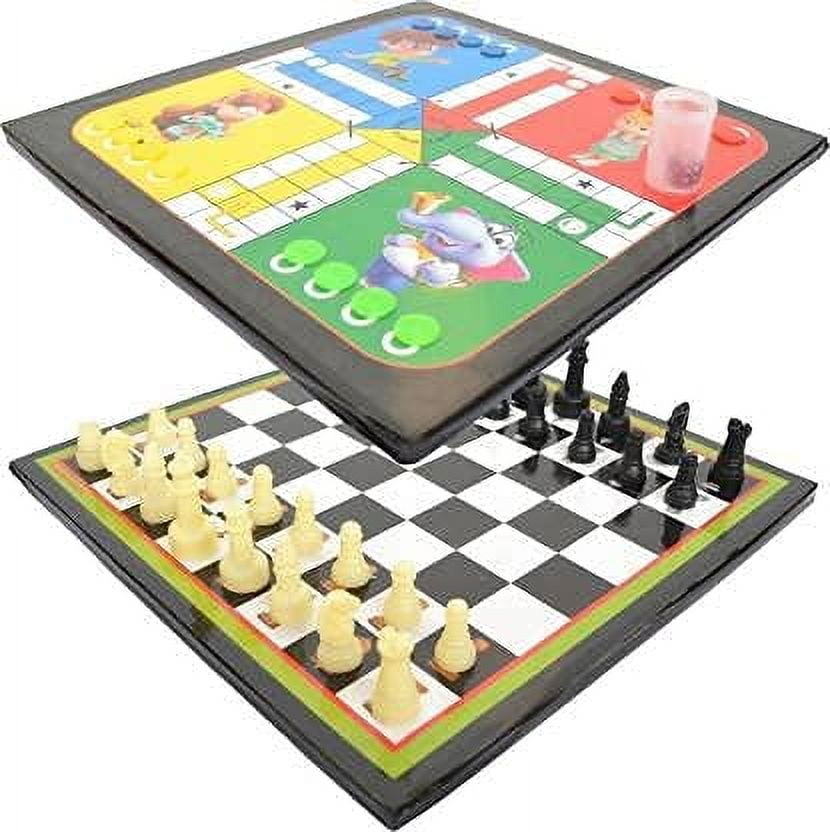 Top Team Wooden Ludo & Chess Board Combo With 1 Set Of Ludo With Dice ...