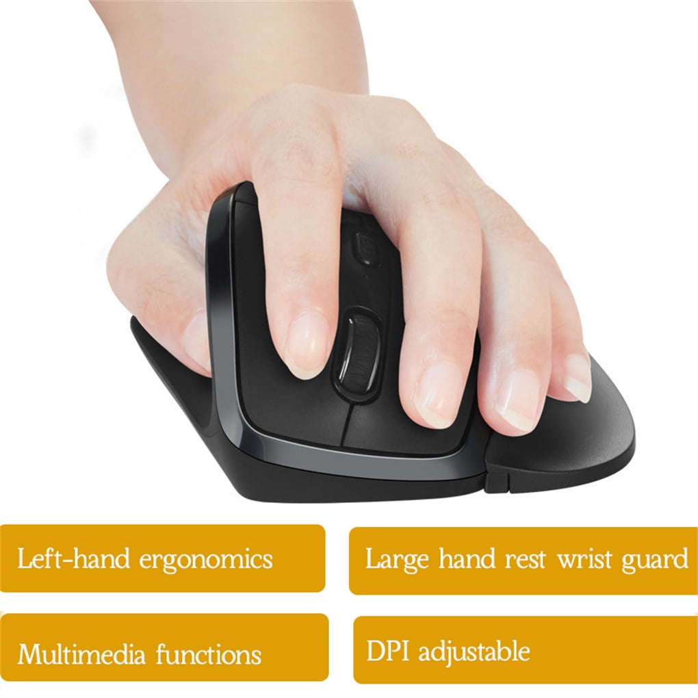 Top-Tech Rechargeable Ergonomic Left-handed Mouse, 2.4G Wireless ...