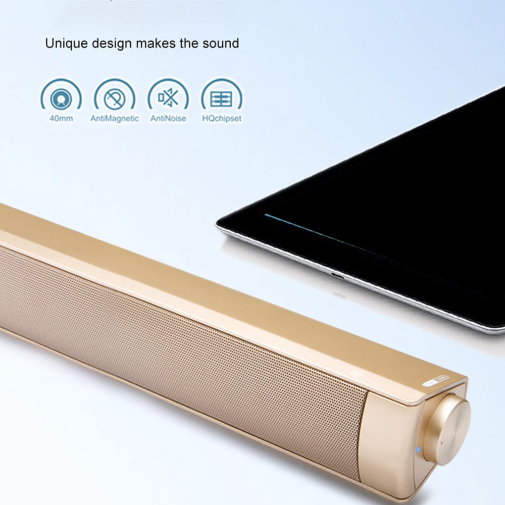 TopTechAudio Bluetooth 15.75" Sound Bar, Gold - Walmart.com