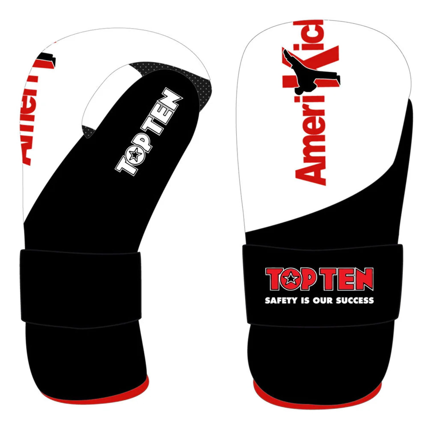 Top Ten-Amerikick Open Gloves black/white/red, 2165-AMERI - Walmart.com