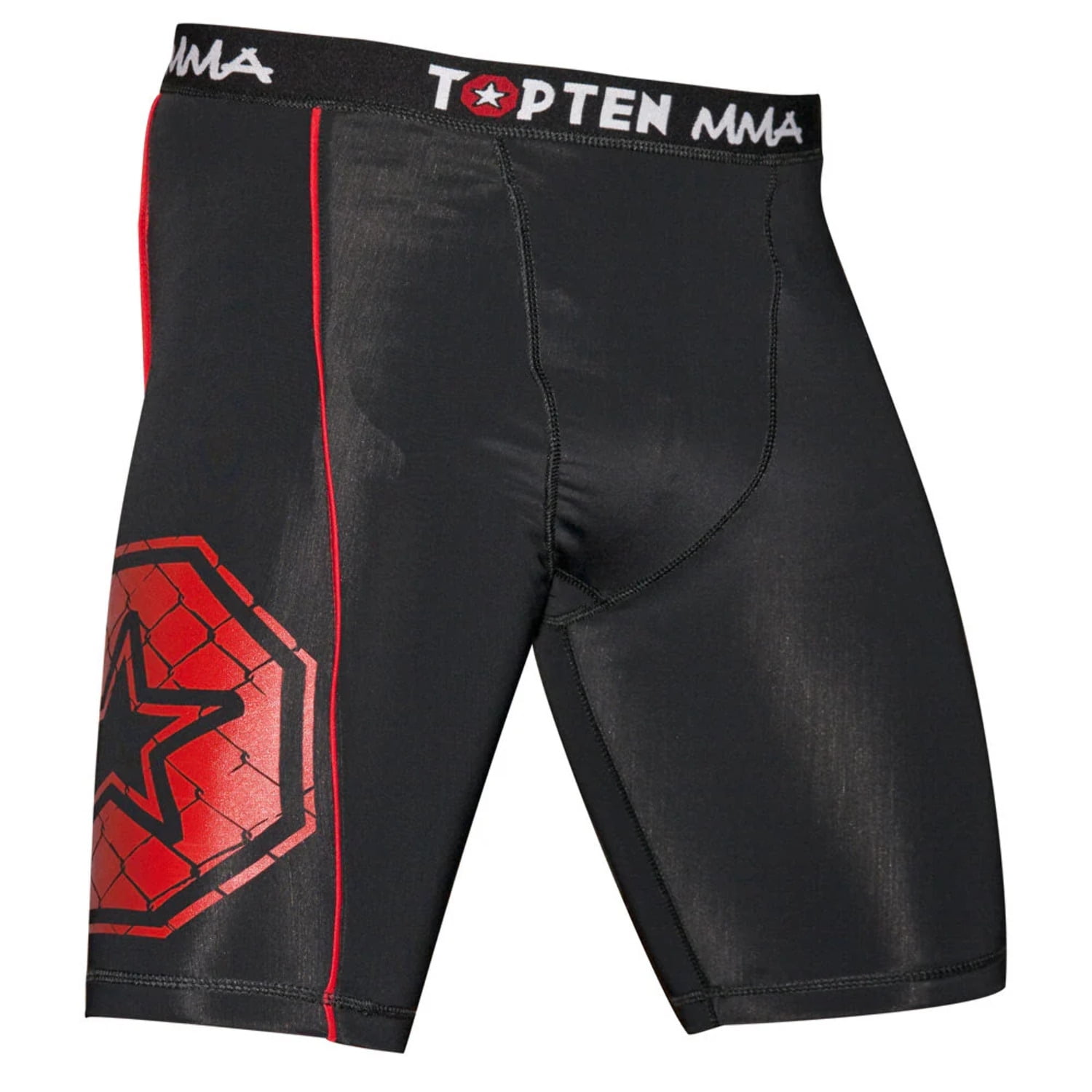 Top Ten MMA Compression Shorts black/red, 1880-9 - Walmart.com