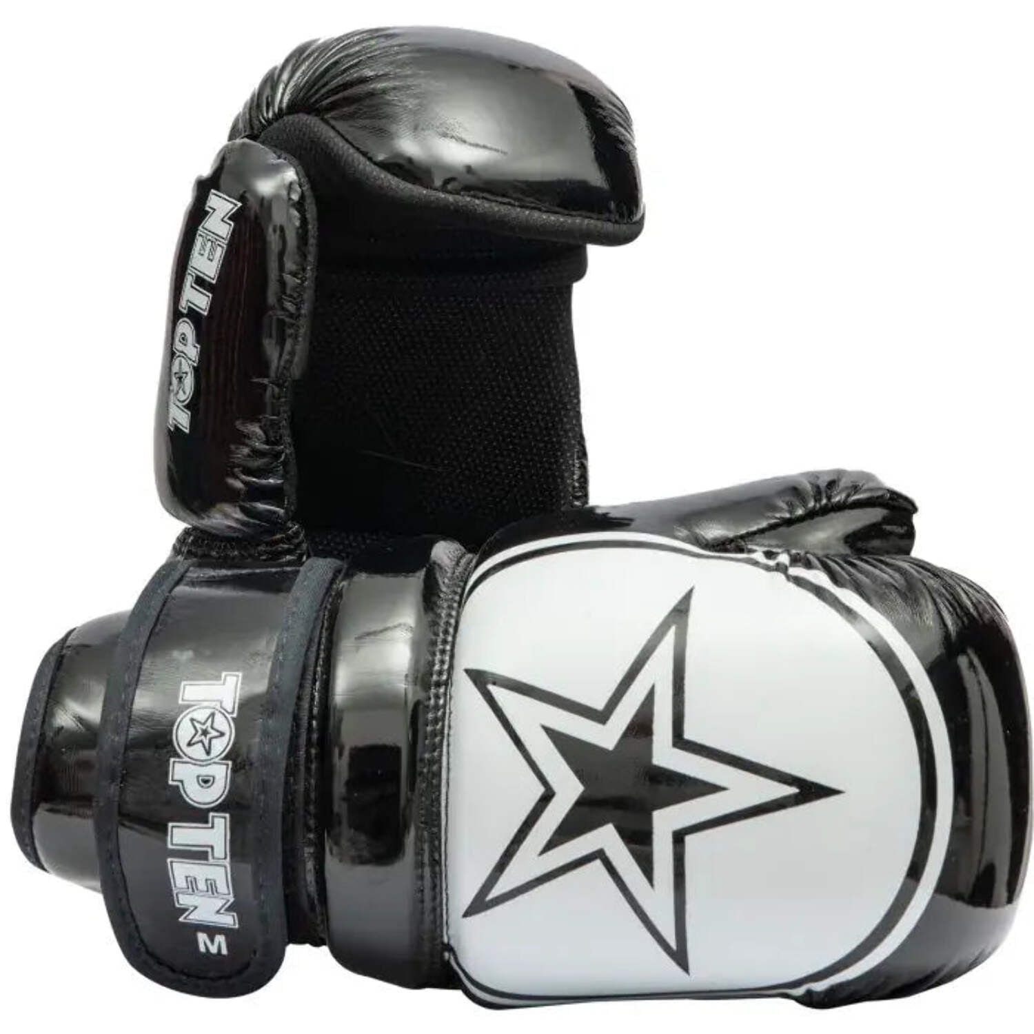 Top Ten Point-Stop Martial Arts Gloves Black/White Star, 21655-91 ...