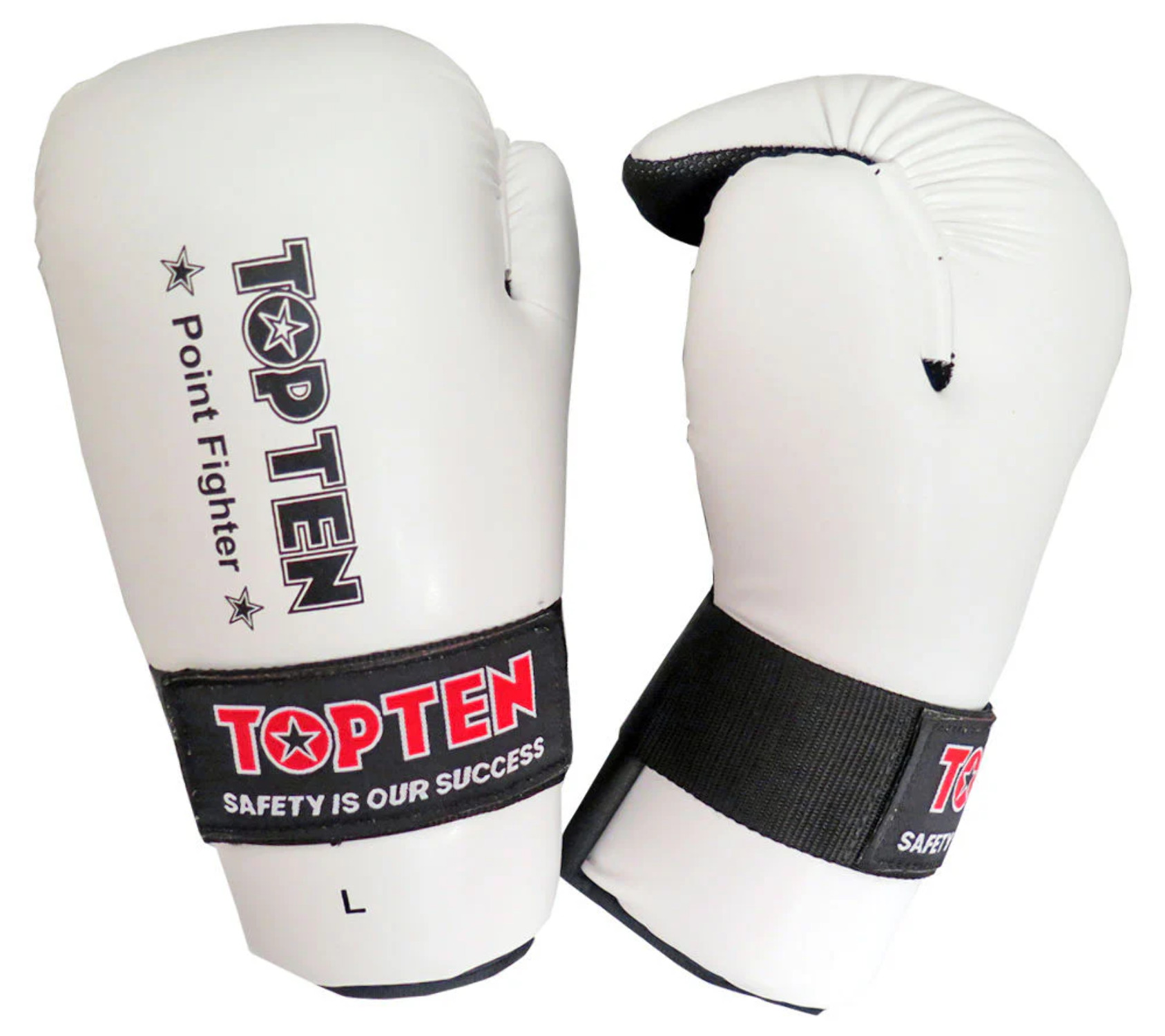 Top Ten White/Black Point Fighter Open Hand Gloves, 2165-10 - Walmart.com