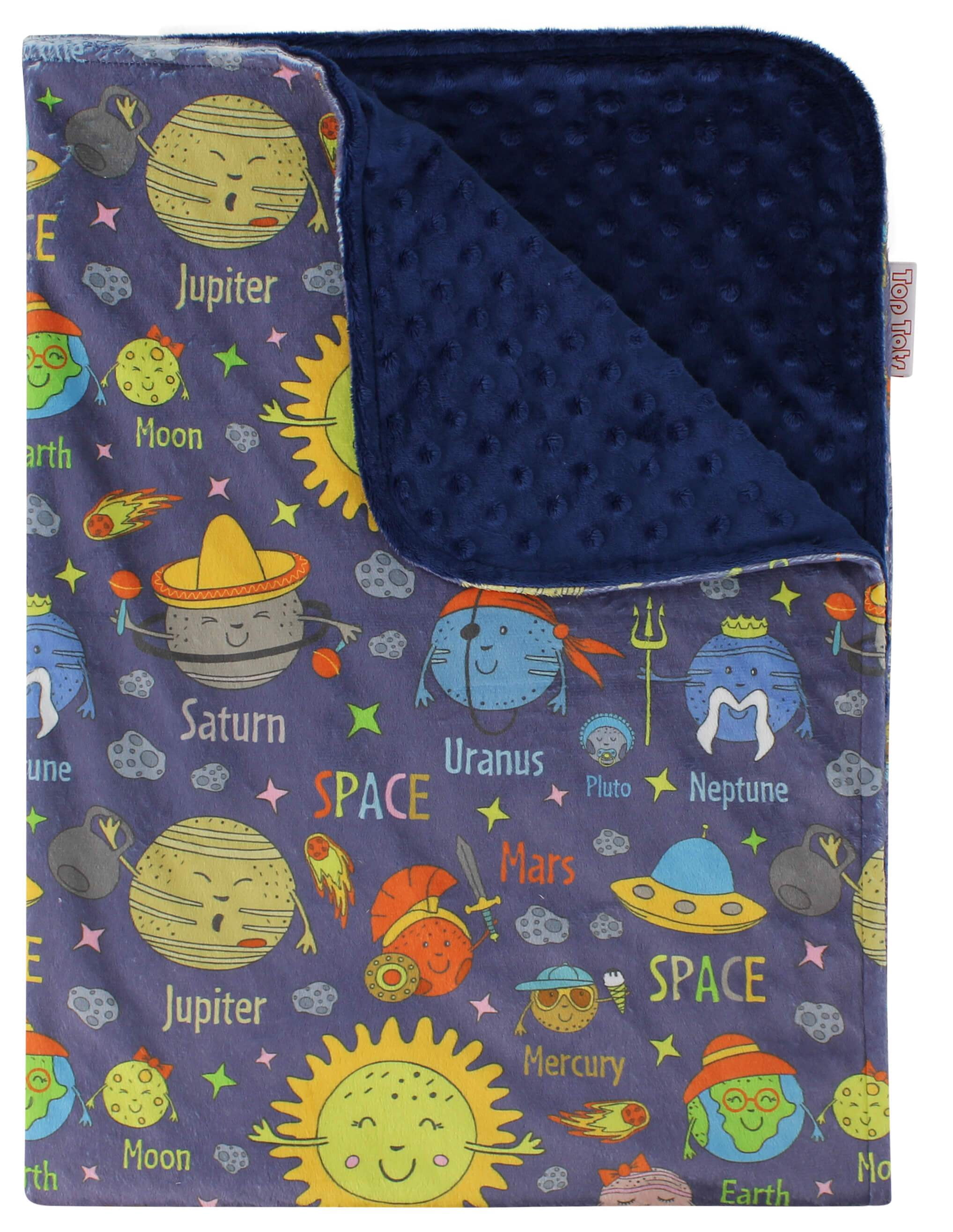 Top Tots Deluxe Minky Baby Blanket for Infant Boys and Girls, Planets ...