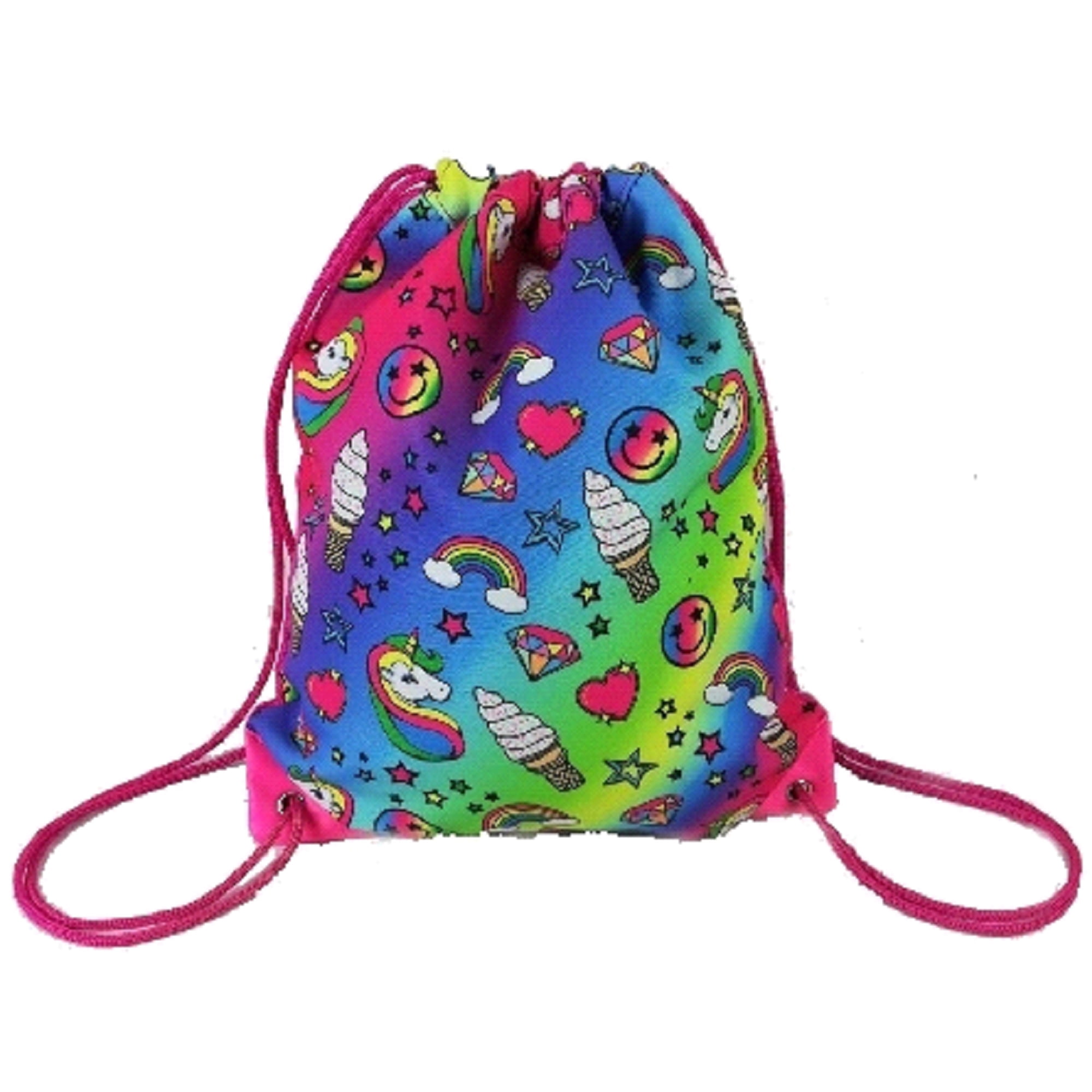 Top Trenz Emojicon Hot Pink Drawstring Sling Bag - Walmart.com