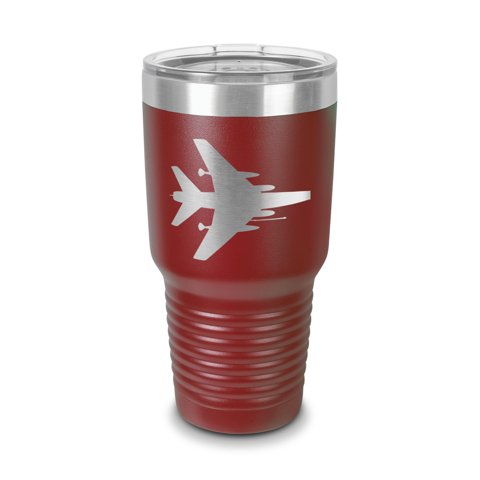 Top View F-100 Super Sabre Tumbler 30 oz - Laser Engraved w/ Clear Lid ...