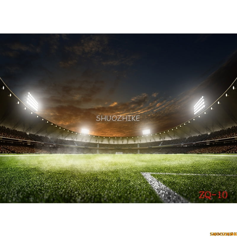 Top View Of Football Field With White Lines And Grass Photography ...