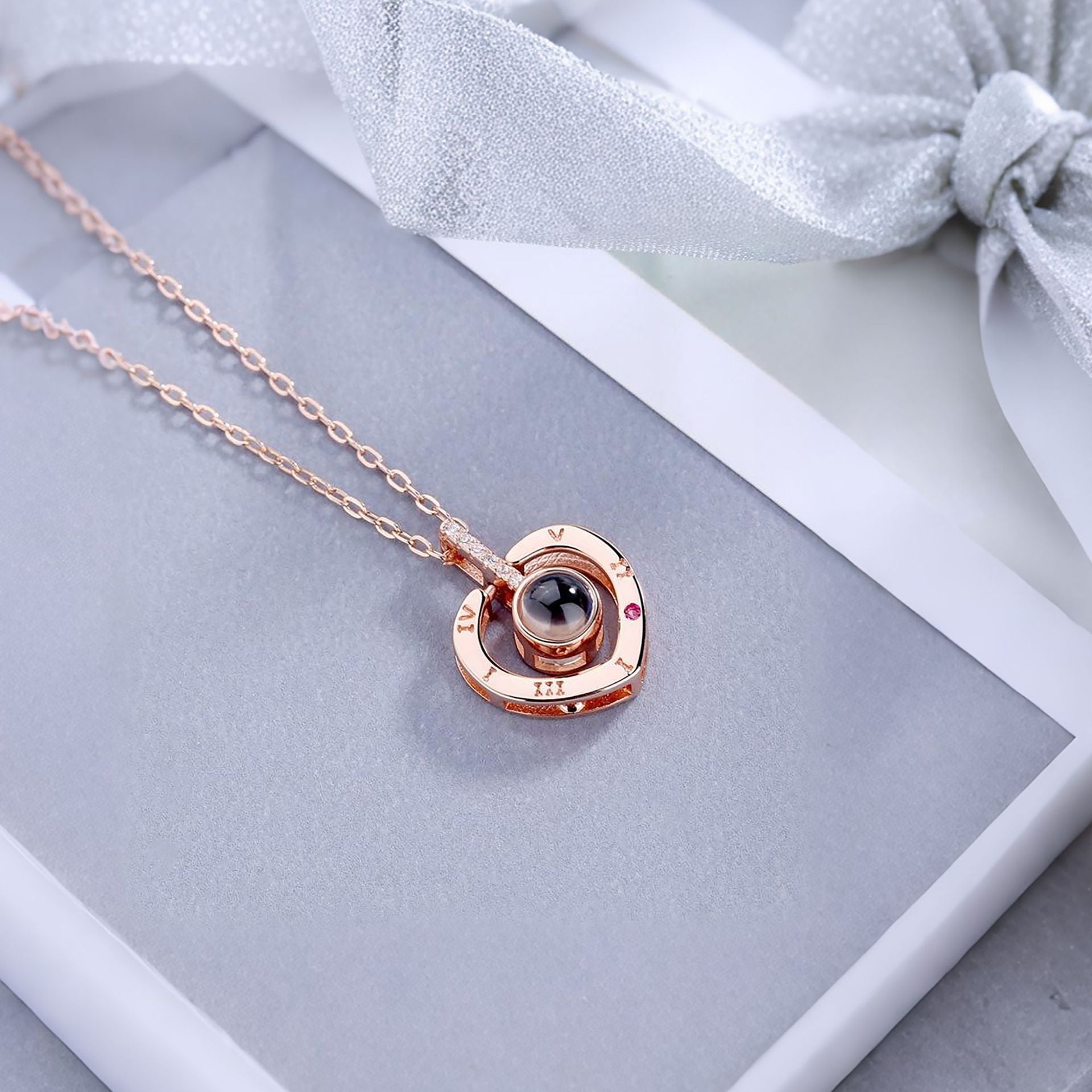 Top-keivon Preserved Red Real Rose with I Love You Necklace, Birthday ...