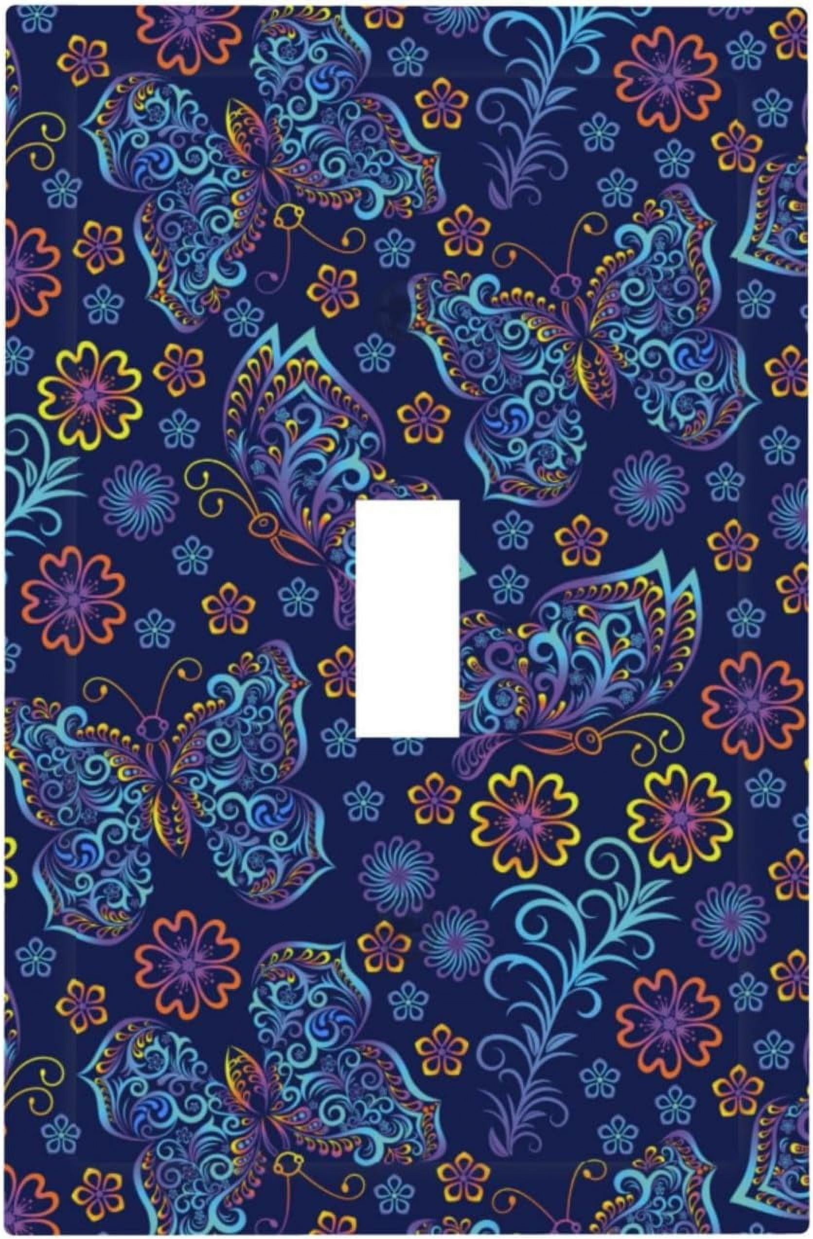 Top-kevin 1 Gang Toggle Decorative Butterflies Flowers Vintage Wall ...