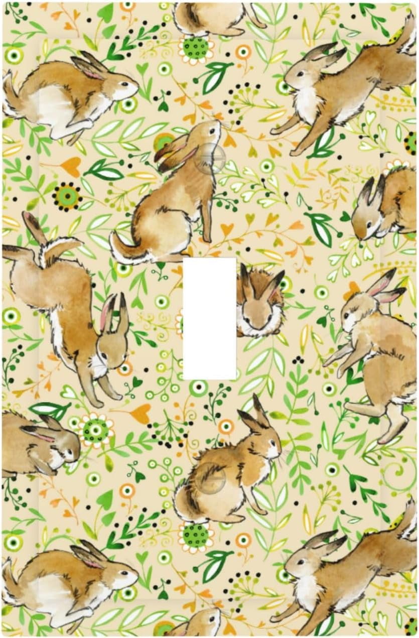 Top-kevin 1 Gang Toggle Decorative Rabbit Spring Bunny Wall Plate Light ...