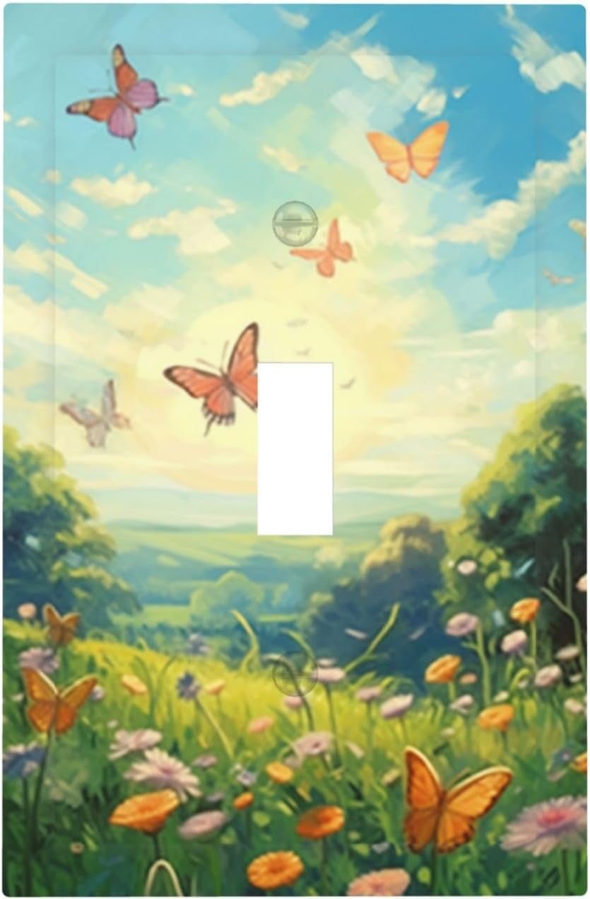 Top-kevin 1 Gang Toggle Switch Receptacle Plate Butterflies Flying ...
