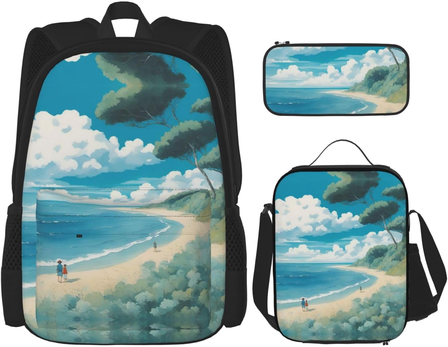 Top-kevin 3 In 1 Abstract Seashells On The Beach Large Capacity ...